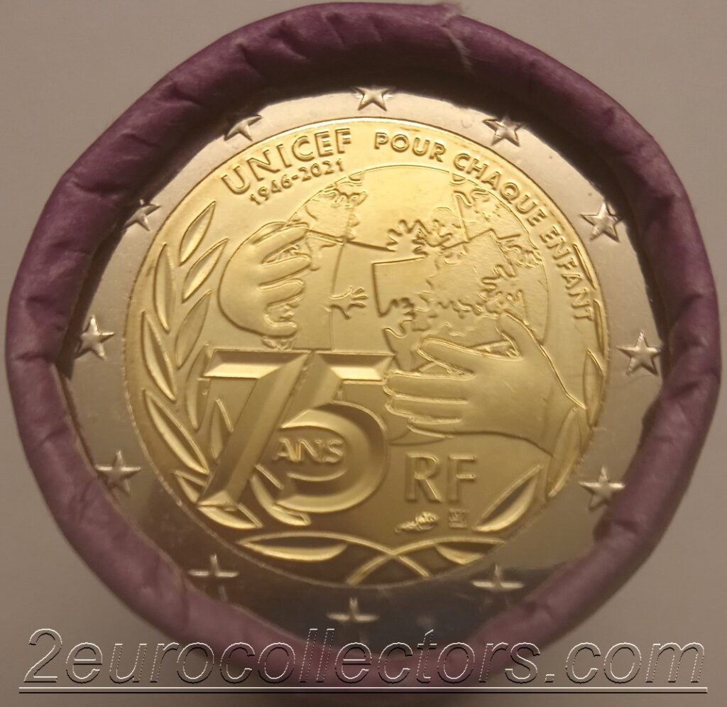 Prantsusmaa 2021 RULL - UNICEF - 2 Euro Collector