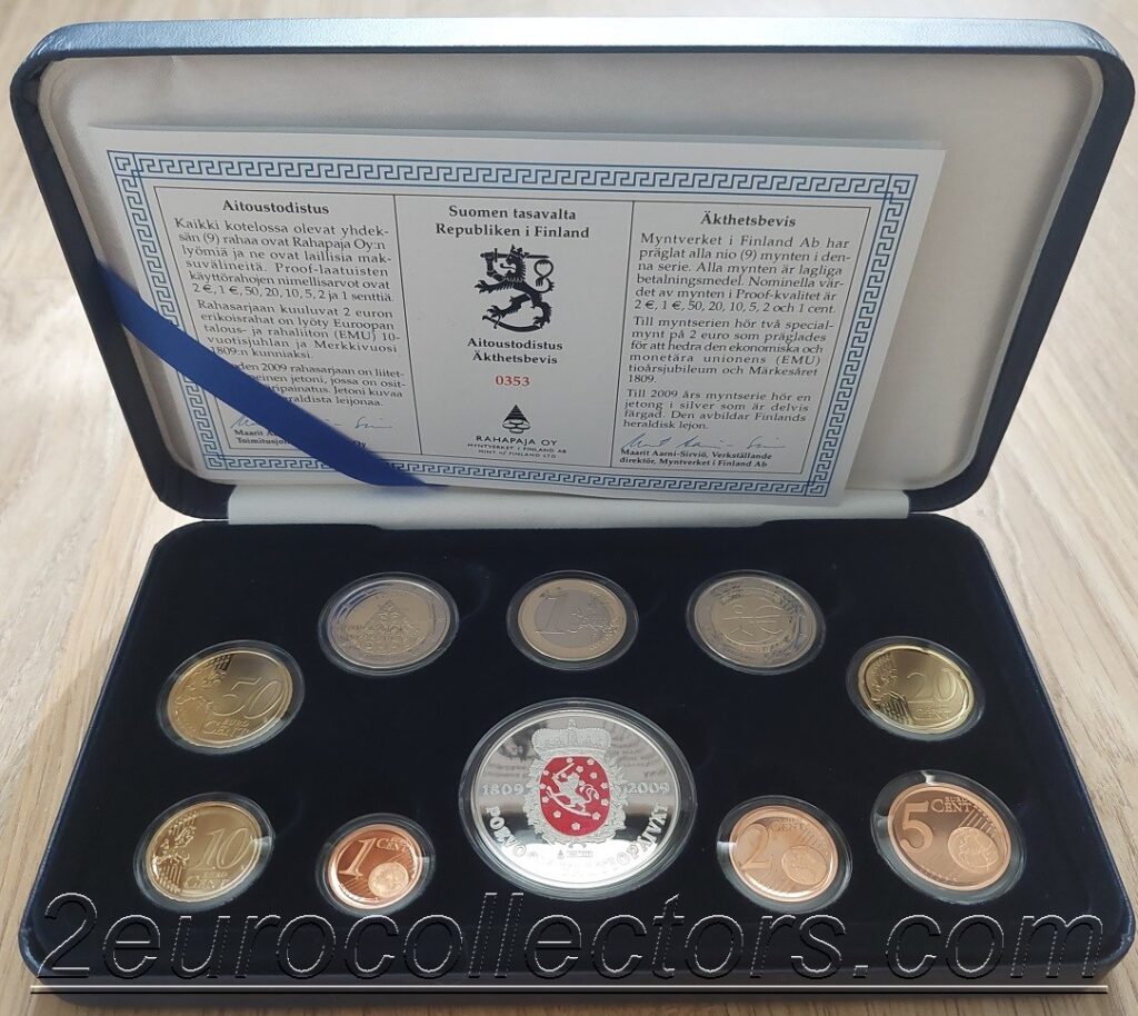 Finland 2009 PROOF SET + 2009 both PROOF CC coins - 2 Euro Collector