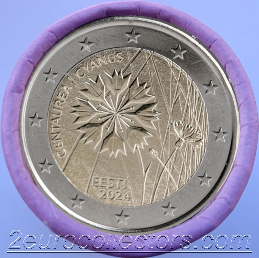 Eesti 2024 RULL - Eesti rahvuslill - rukkilill - 2 Euro Collector